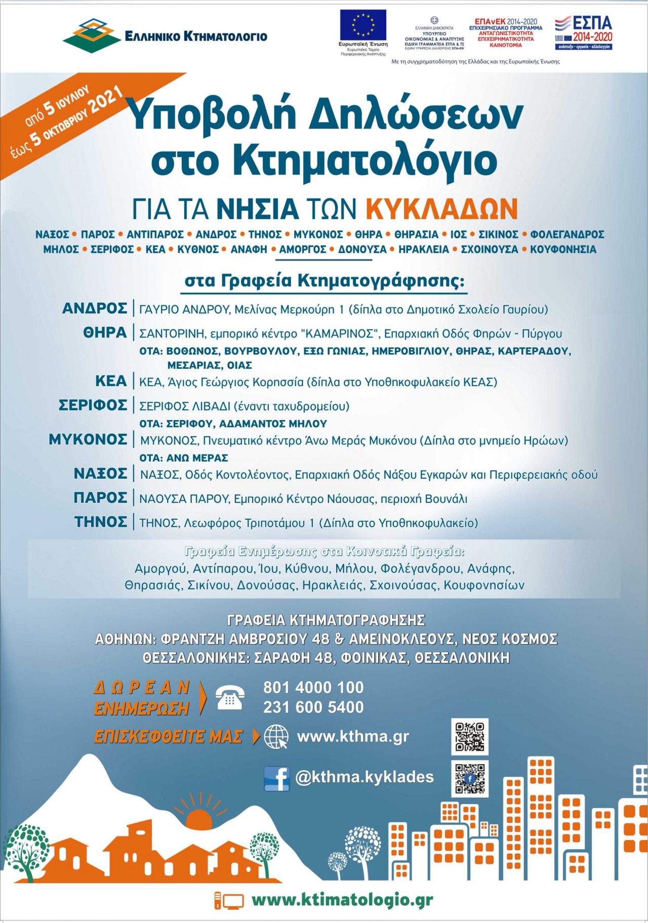 Έναρξη συλλογής δηλώσεων εθνικού κτηματολογίου στην Κύθνο - Κύθνος